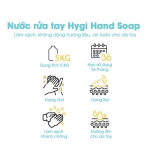 Dung Dịch Rửa Tay Hygi Hand Soap, Không Màu, Không Mùi, Dạng Gel - hygi.vn
