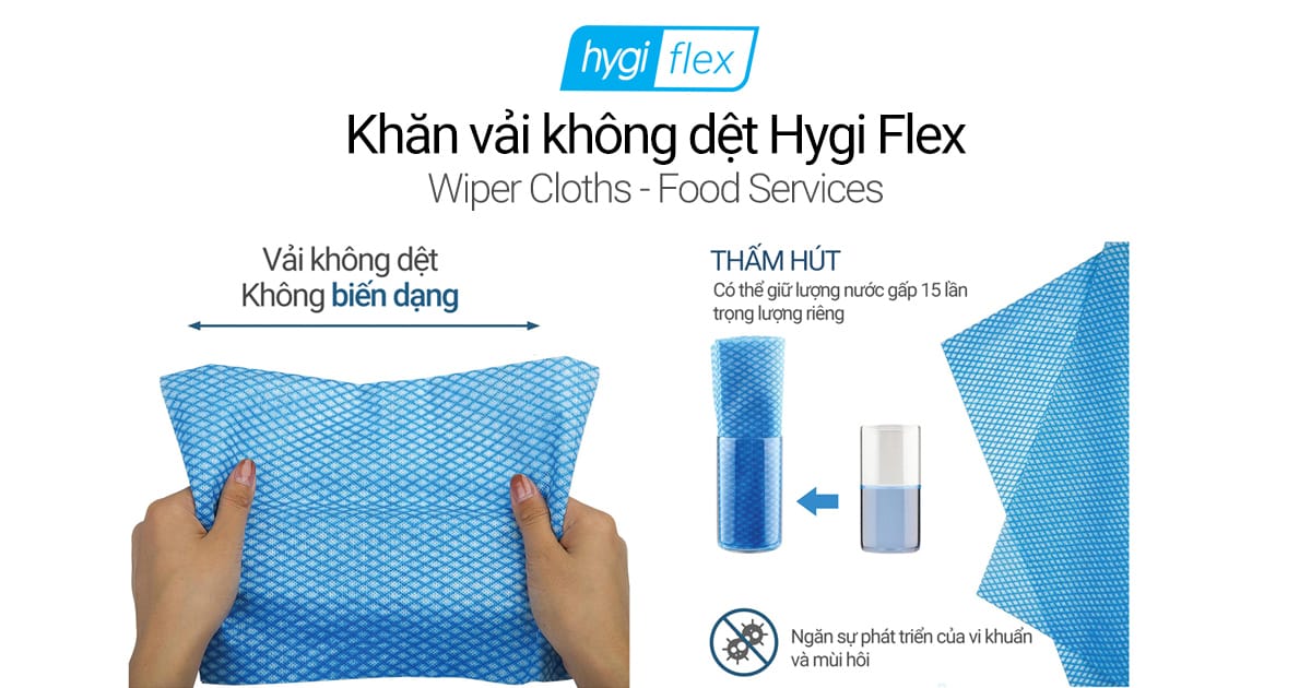 Khăn vải không dệt hygiflex wiper cloths - hygi.vn